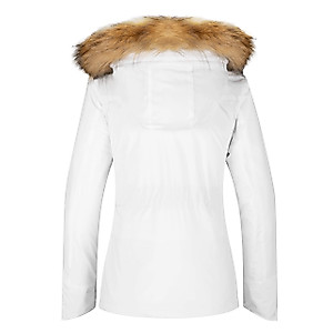 wantdo Women's Waterproof Snowboarding Jacket Hooded Fleece Winter Coats Outwear White M