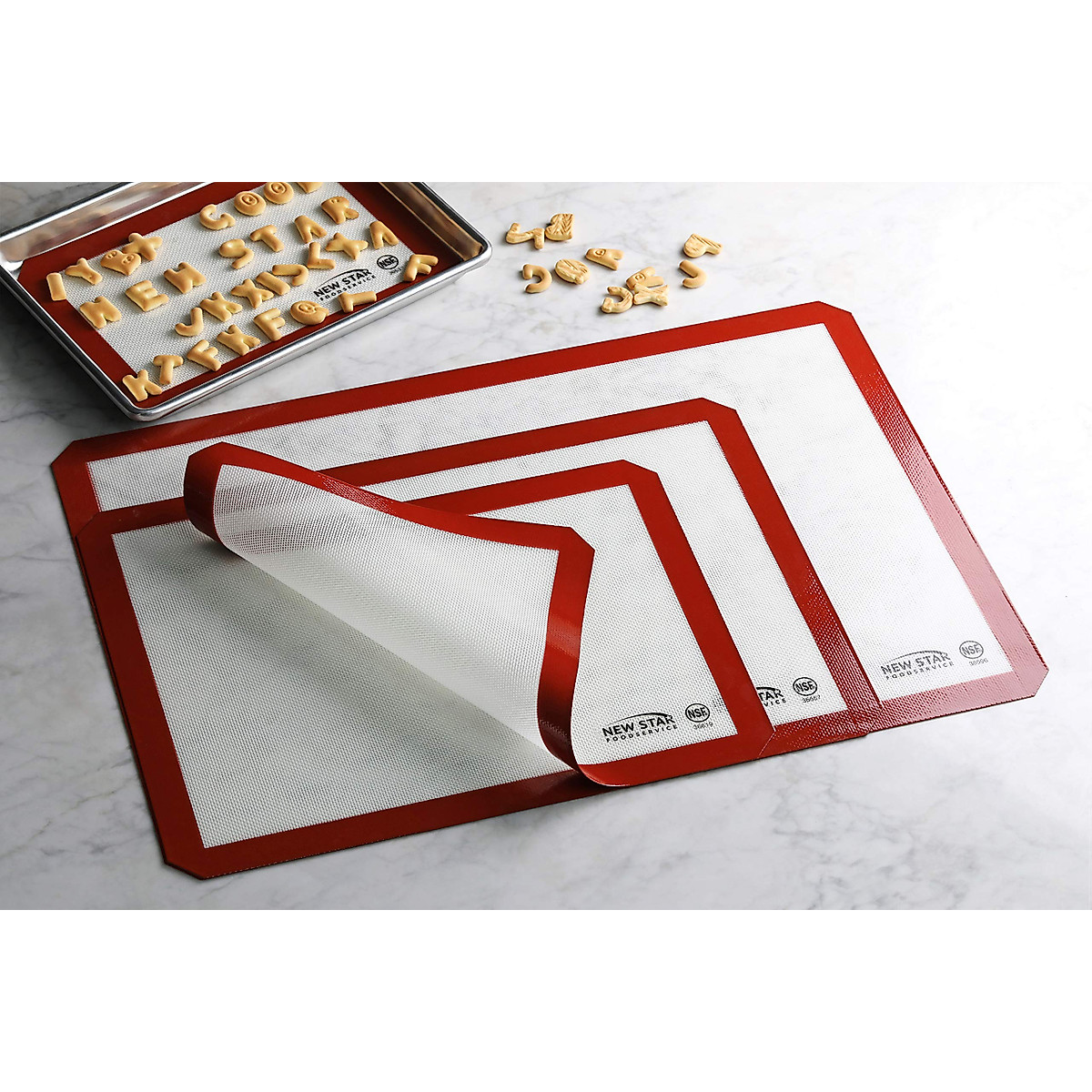 New Star Foodservice 36596 Commercial Grade Silicone Baking Mat Non-Stick Pan Liner, 17 x 25 inch (Full Size)