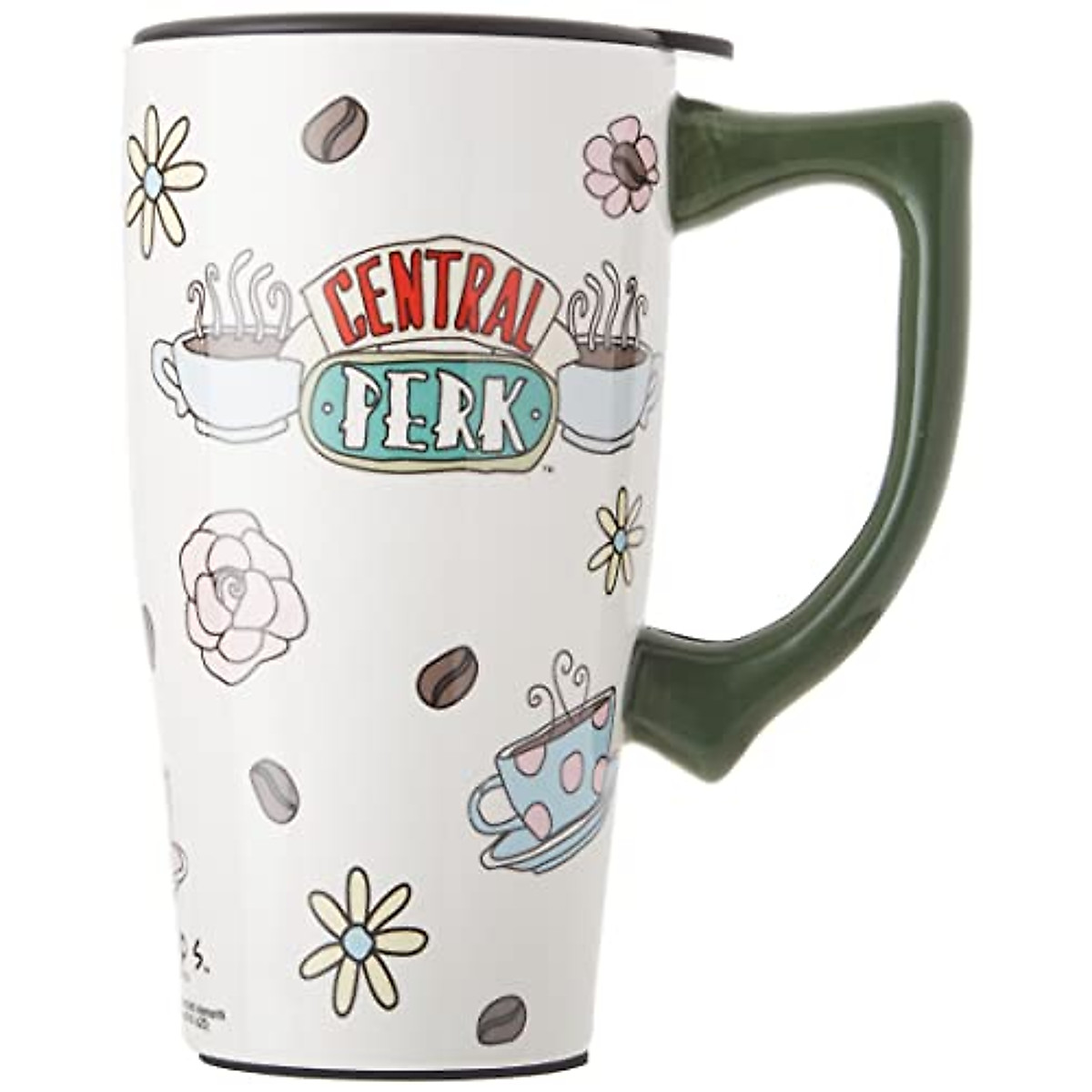 Spoontiques - Ceramic Travel Mugs - Central Perk Cup - Hot or Cold Beverages - Gift for Coffee Lovers