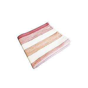 IPPINKA Senshu Japanese Towel, Ultra Soft, Quick-Drying, Two-Tone Stripes, Red (Wash/Face Towel)