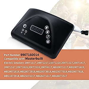 Digital Control Panel, Masterbuilt Replacement Parts, Compatible with Masterbuilt MB20071317/ 20071117/ 21071218 and More MB Electric Smoker Models Top Controller, Part Number：9907160014