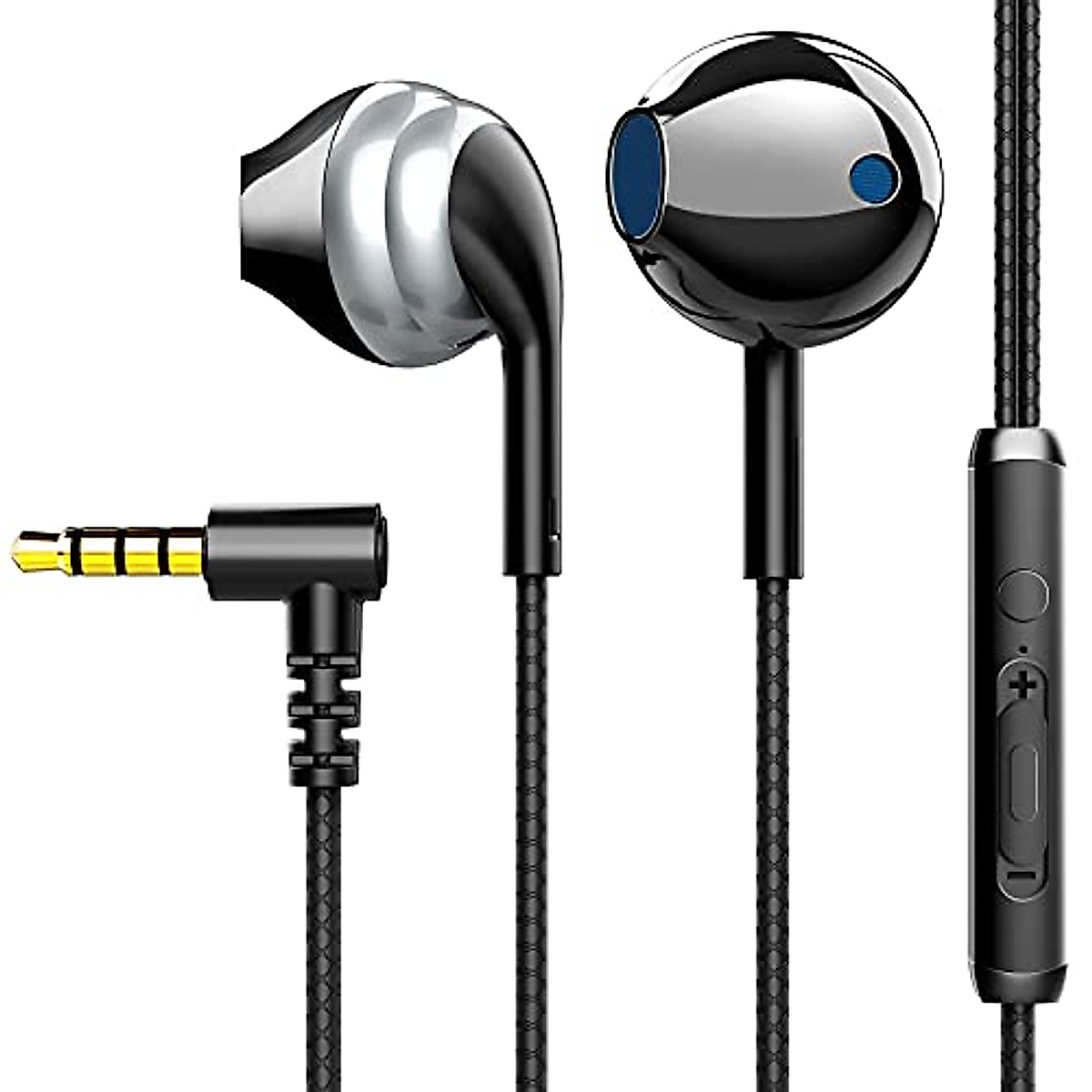Wired Earbuds with Microphone, Noise Isolating in-Ear Headphones, Earphone Fits 3.5mm Interface for iPad,Mp3/Mp4, Apple iPhone, Android Smartphones (Black)