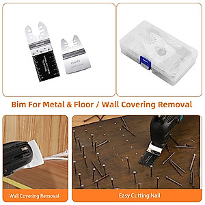 24PCS Universal Wood Metal Oscillating Multitool Quick Release Saw Blades Fit Fein Multimaster Porter Cable Black & Decker Rockwell Ridgid Ryobi Milwaukee Chicago Craftsman