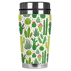Mugzie MAX 20 Ounce Stainless Steel Travel Mug with Wetsuit Cover - Cactus