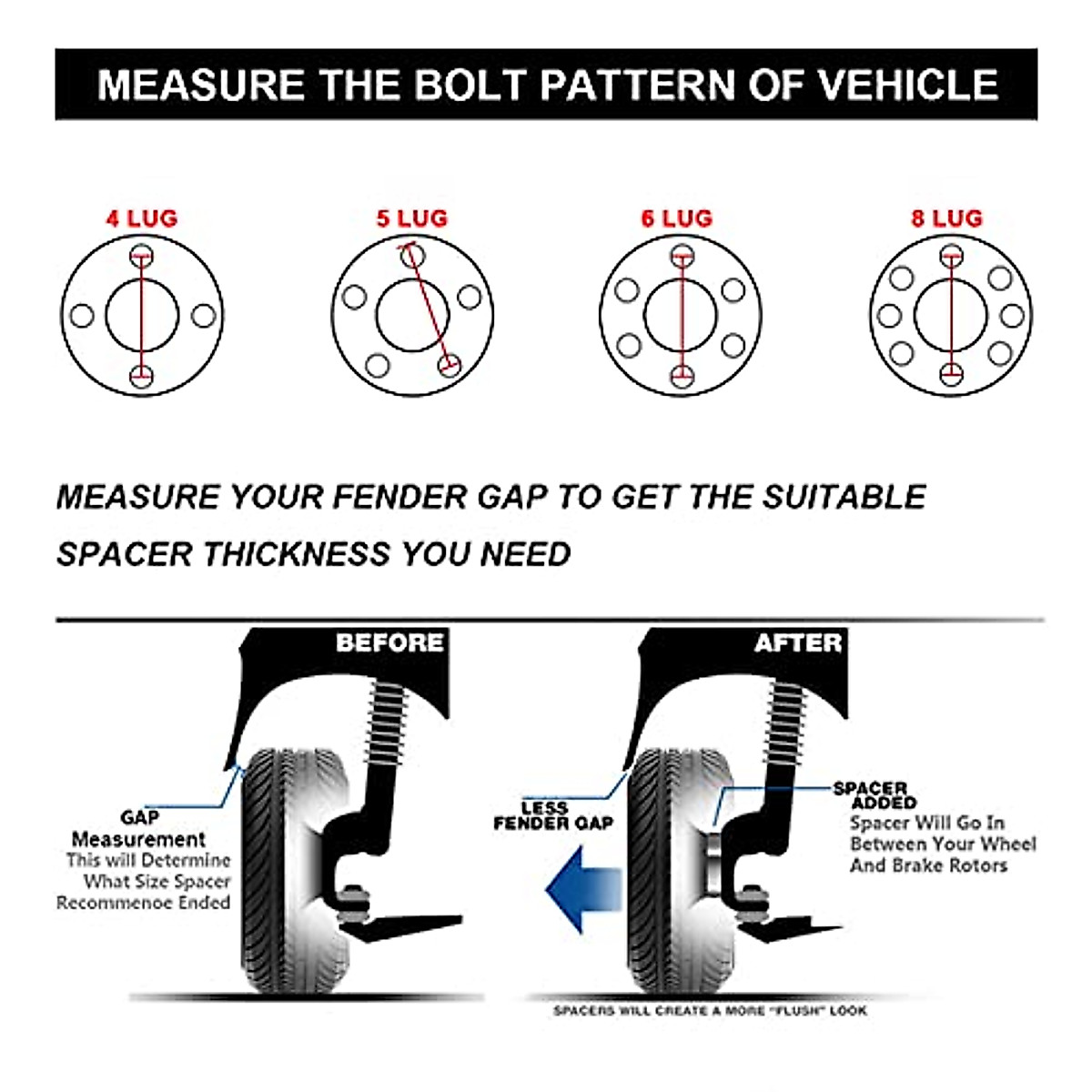 VLAOSCHI Black Forged ATV UTV 4x110 Wheel Spacers 2 Inch with 10x1.25 Studs Compatible with Honda Suzuki-Yamaha-Kawasaki 4 Lug for Foreman Rincon Rancher Kodiak Grizzly King Quad - Pack of 4