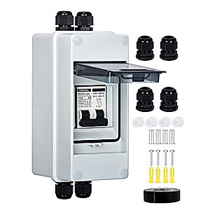 DIHOOL 15 Amp Circuit Breaker Box Cover, DC Disconnect Solar Panel Switch