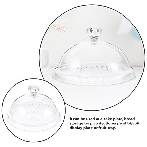 BESTonZON Dessert Display Tray, 8.27x8.27x5.91in Square, Transparent Polypropylene Tray with Acrylic Lid, Shatterproof Servingware for Food, Ideal for Christmas, Easter, Anniversary, Birthday