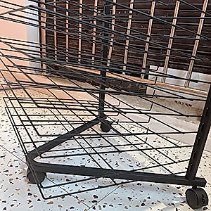 15 Shelves Art Drying Rack Wire Drying Rack Metal Steel Art Organizer Mobile Painting Drying Shelf with 3 Wheels for Schools and Art Clubs, 4K Paper Shelves 21.2 X 15.3 Inches