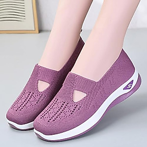 Soft Sole Orthopedic Casual Shoes Mesh up Stretch Platform Shoes Wide Width Elderly Shoes with Adjustable Closure Soft Comfortable Casual Walking Sneakers Shoes (C-PP1, 8.5)