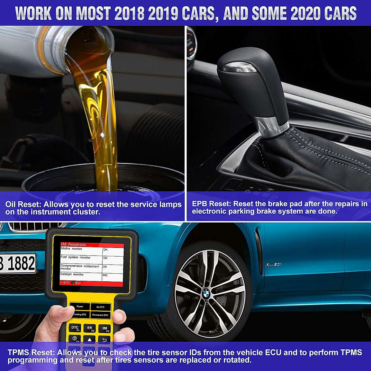 thinkcar Scan Tool TS600 OBD2 Scanner - ABS SRS Automotive Car Code Reader with Oil/EPB/TPMS Reset Service Car Diagnostic Tool, Turn Off Check Engine ABS SRS Warning Light