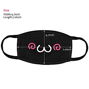 Aniwon Kawaii Muffle Mask, 5 Pack Anti-Dust Anime Cotton Mouth Mask Cute Kaomoji Face Mask