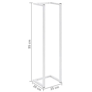 vidaXL Towel Rack White 9.8"x7.9"x37.4" Steel