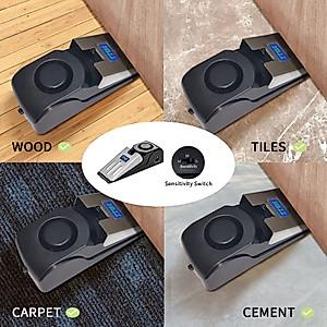 ZZRUI Upgraded Door Stopper Security Alarm,Portable 120 Loud Entrance Alert Door Stop Alarm for Travel Home Apartment House(2 Pack)