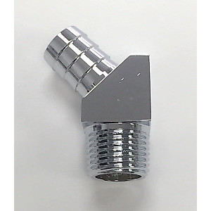 Chrome Aluminum 45 Heater 5/8" Hose Fitting, 1/2 NPT