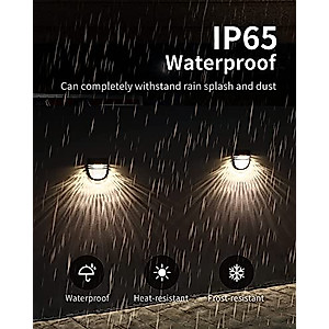 Whousewe Solar Fence Lights, LED Solar Deck Lights IP65 Waterproof Breathing/Constant Mode, Outdoor Solar Light for Fence, Yard, Garden, Garage, Stairway, Gate, Warm Light (6 Pack)