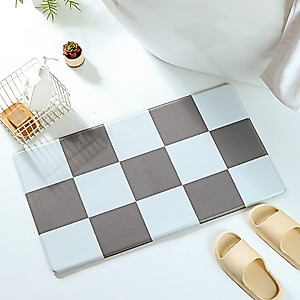 MINISO Kitchen Mat Cushioned Anti-Fatigue Rug, 17"x 30", Non-Slip & Waterproof, Heavy Duty PVC Ergonomic Comfort Mat for Kitchen, Home, Office, Laundry, Black