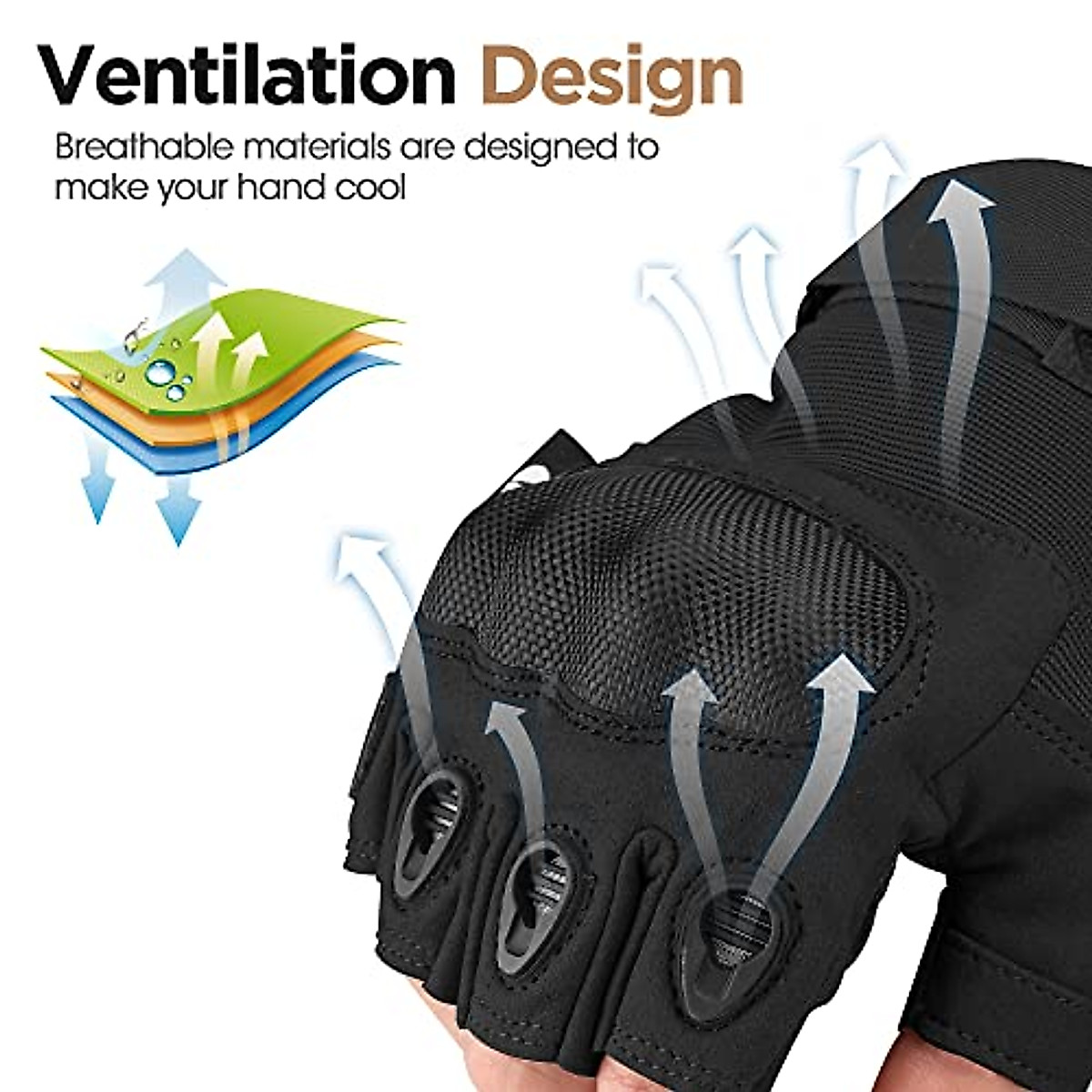 Mossy Oak Fingerless Tactical Gloves, Combat Gloves with Hard Knuckle for Outdoor Sports Training Shooting Airsoft Paintball Army Hunting Motorcycling Cycling