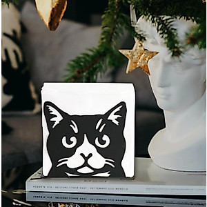 QZXYGY Napkin Holder for Table, Black Metal Napkin Holder for Kitchen Dining Farmhouse Cocktail Picnic Bar Rustic,Cat Modern Napkins Holder for All Dining Room Decors