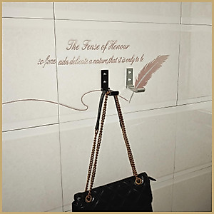 YEMCHI 2 Pack Folding Coat Hooks, Black Adhesive Wall Hooks for Hanging Towel Bag Backpack Purse Headphone Holder, Outdoor Aluminum Alloy Hardware Heavy Duty Hooks with Mounted Screws (Black)