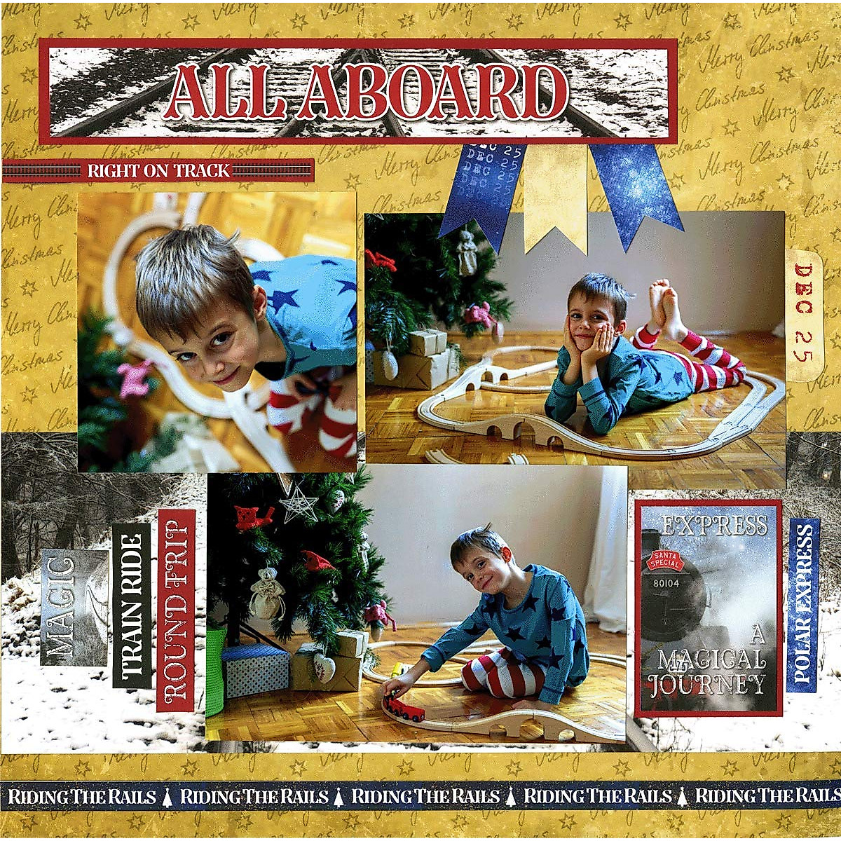 Reminisce (REMBC) North Pole Express Scrapbook Collection Kit, Multi Color Palette, 12x12 inches