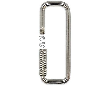 Lucky Line 2” Rectangular Key Ring with Turn Twist Sleeve Closure (70201), Silver