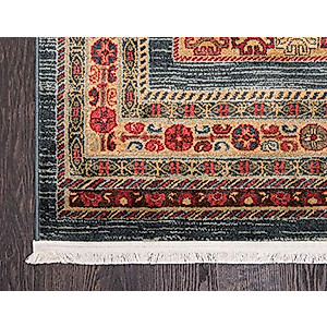 Unique Loom Fars Collection Modern Classic Tribal Inspired Design with Border Area Rug, (Rectangular 8' 0" x 10' 0", Blue/ Light Blue)
