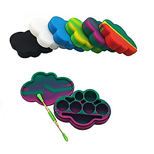 FWD Non Stick Silicone Cloud Shape Jar Container and 1 Stainless Steel Tool Random Colors (3 Pack) (3, 85ML)