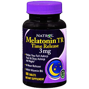 Natrol Melatonin 3 mg Sleep Time Release Dietary Supplement Tablets 100 ea (Pack of 2)