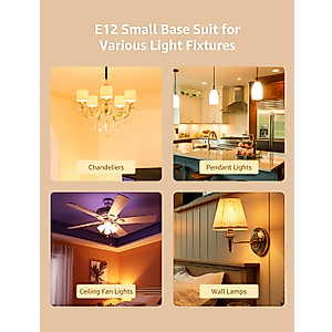 Lepro E12 LED Bulbs B11 C35 Chandelier Light Bulb Filament LED Candle Bulbs, Dimmable 5.5 watt 60W Equivalent, 500 Lumen 2700K Warm White, Ceiling Fan Bulb Candelabra Bulbs, Pack of 6