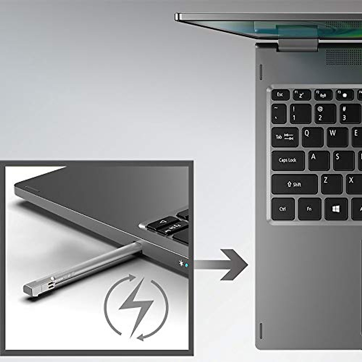 Acer Spin 5 Convertible Laptop, 13.5" 2K 2256 x 1504 IPS Touch, 10th Gen Intel Core i7-1065G7, 16GB LPDDR4X, 512GB NVMe SSD, Wi-Fi 6, Backlit KB, FPR, Rechargeable Active Stylus, SP513-54N-74V2