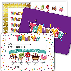 Gooji Party Treats Thank You Cards – 25pcs Double Sided 4.25x6 Unicorn Thank You Cards With 25 Envelopes – Magical Cards For Baby Shower, Birthday Party And Girls Birthday Party Supplies …