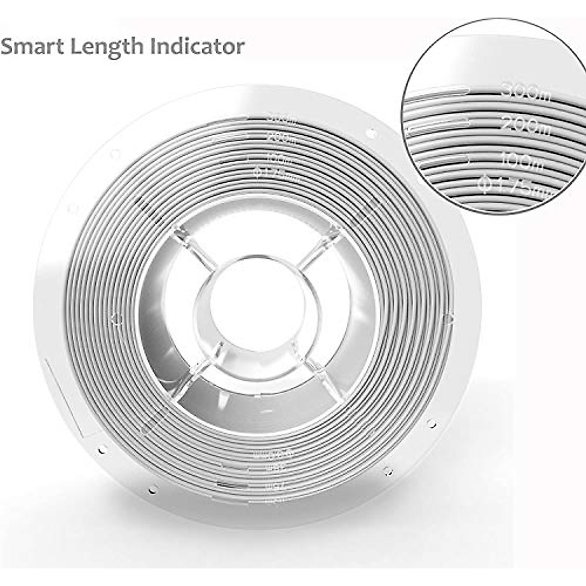 SainSmart PRO-3 Tangle-Free Premium 1.75mm PLA 3D Printer Filament for Ender-3, White PLA, 2.2 LBS (1KG) Spool, Dimensional Accuracy +/- 0.02mm
