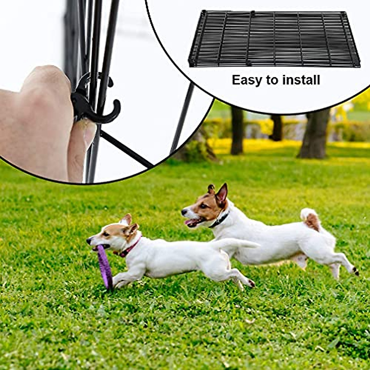 BestPet 24 Tall Foldable Dog Playpen Crate Fence Pet Kennel Play Pen Exercise Cage 8 Panel Black