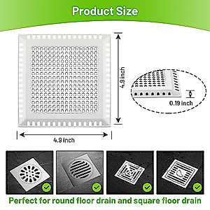 Aluvor Drain Hair Catcher,Shower Drain Cover Hair Catcher Shower Drain Strainer for Bathroom Floor,Durable Square Shower Hair Drain Catcher to Keep Away from Clogged Drain-No Rust!