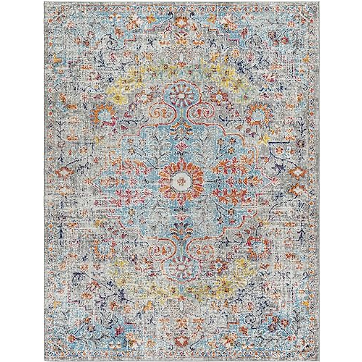 Livabliss Odelia Vintage Bohemian Area Rug, 7'10" x 10'3", Aqua