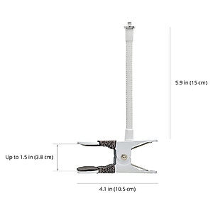 Holicfun No-Drill Indoor/Outdoor Security Camera Flexible Clip Clamp Mount, Universally Compatible with Blink, Ring, Eufy, Wyze, Arlo, Google Nest, Simplisafe, and More - White