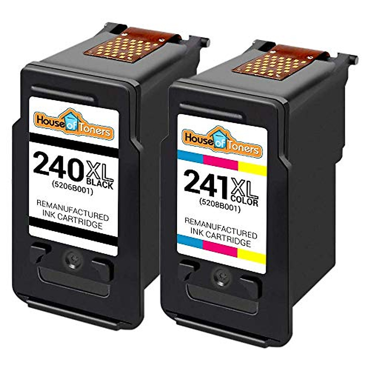 Houseoftoners Remanufactured Ink Cartridge Replacement for Canon PG-240XL & CL-241XL (1 Black & 1 Color, 2-Pack)