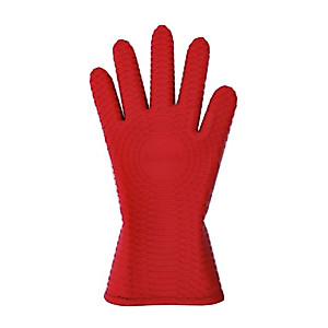 Starfrit 092825-006-0000 15" Silicone Oven Glove, Red, Standard