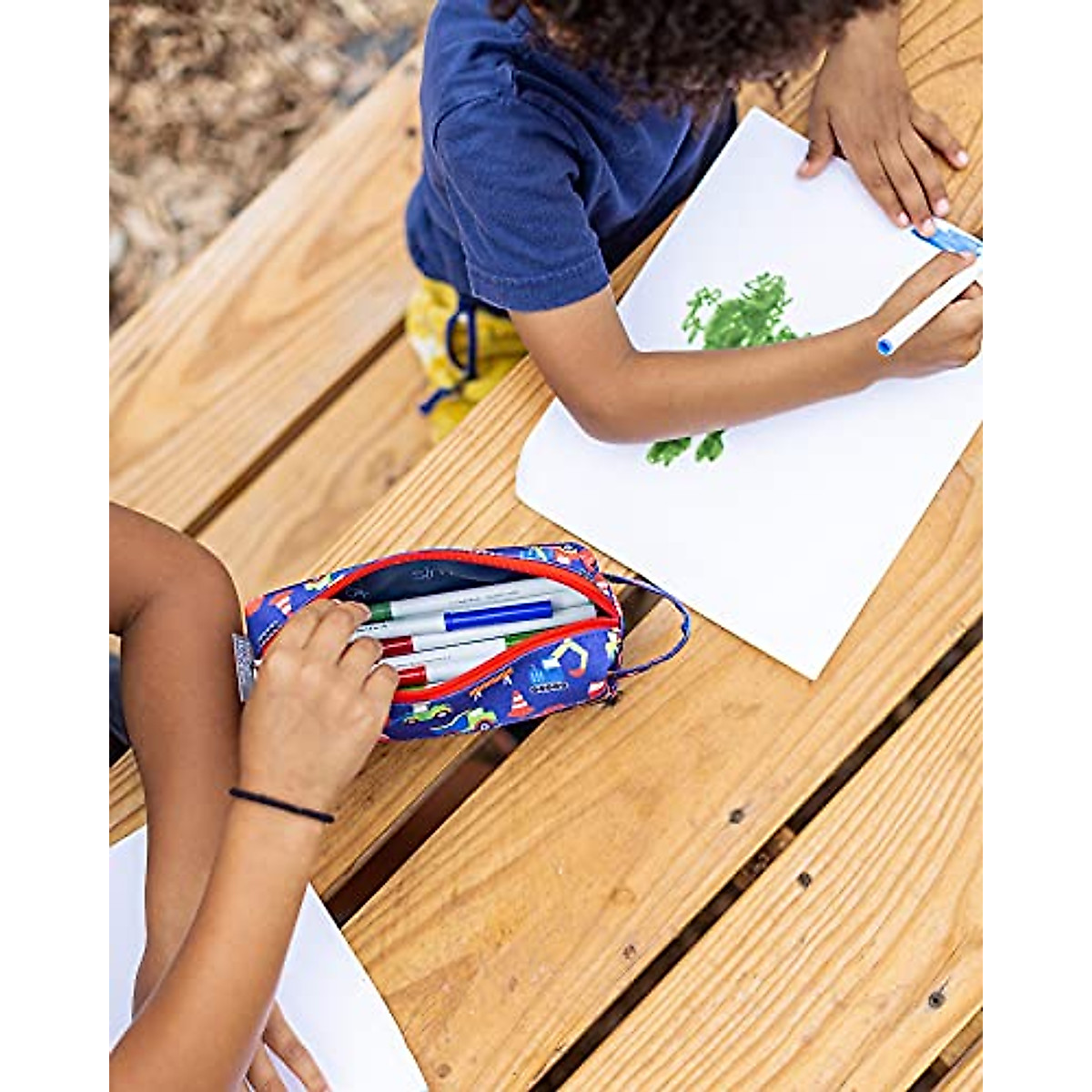 Simple Modern Pencil Case, Pouch, Box for School | Kids Durable Bag Organizer for Office, Makeup and Travel Supplies| Polyester Zip Pouch | Hudson Collection | Unicorn Fields