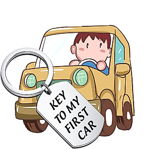 TGBJE First Car Gift For Teens Key To My First Car New Driver Gift Drivers License Keychain Gift First Car Souvenir Gift (first car key)