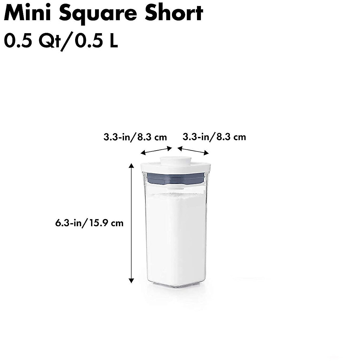 OXO-Good Grips POP Container - Airtight Food Storage - 0.5 Qt Square (Set of 4) for Candy and More