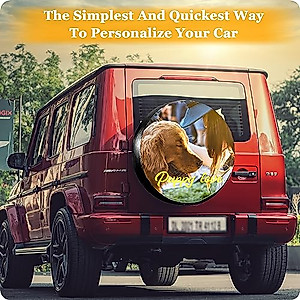 Custom Spare Tire Cover Personalized Tire Cover Customize Your Photo Text Logo Waterproof Dust-Proof Wheel Tire Covers Protectors Universal All Vehicles Trailer Camper RV RV SUV (15 inch)