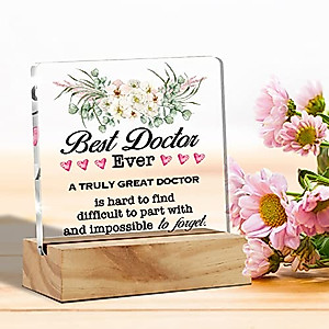 Doctor Appreciation Gifts a Truly Great Doctor is Hard to Find Desk Decor Best Doctor Ever Acrylic Desk Plaque Sign with Wood Stand Home Office Desk Sign Keepsake