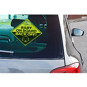 2 PCS Baby On Board Stickers for Cars, Baby on Board Car Signs Safety Warning Stickers Reflection Waterproof Stickers for Window Cling (5×5 Inch)