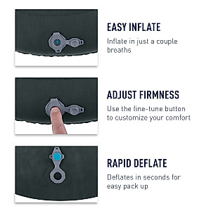 Sea to Summit Aeros Ultralight Inflatable Camping and Travel Pillow, Regular (14.2 x 10.2) Grey