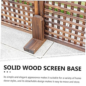 JEWEDECO Solid Wood Screen Base Room Divider Stand Fences Patio Fence Base Room Partition Support Bases Garden Border Edging Divider Supply Room Supply Partition Holders Screen Feet Wooden