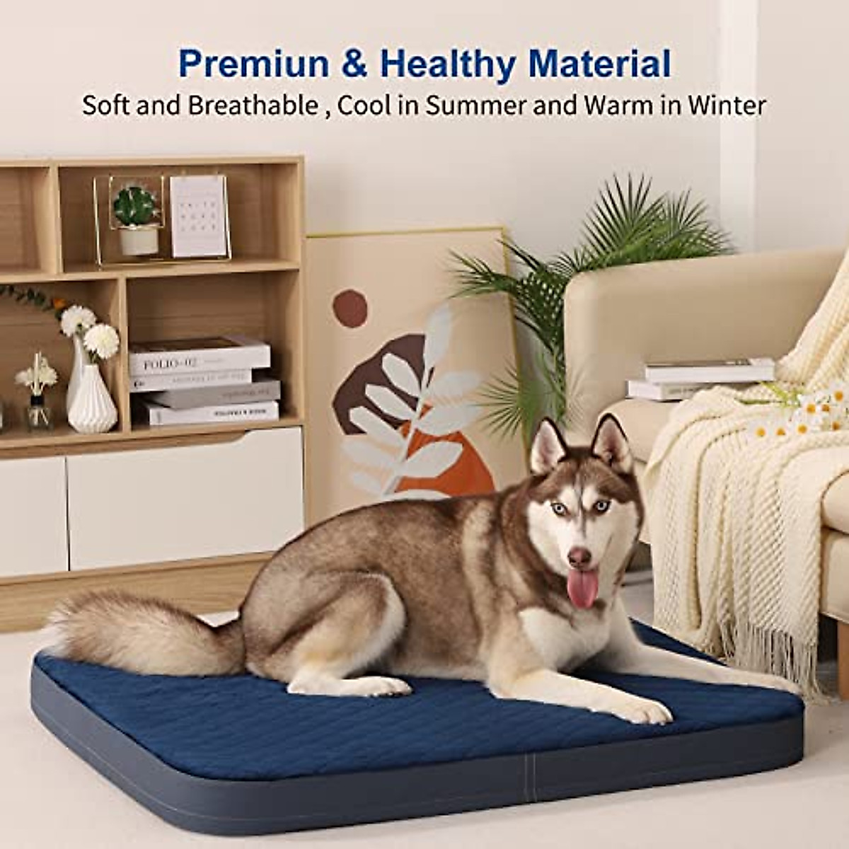 Dog Beds for Large Dogs Orthopedic Foam Jumbo Dog Bed Mattress 47 inch Joint Relief Pet Sleeping Mat, Non Slip Removable Washable Cover