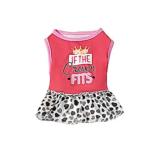 Pet Clothes Breathable Letter Printing Fashion Skirt Hem Soft Crew Neck Dress Up Polyester Puppy Cute Print Skirt for Outdoor Pet