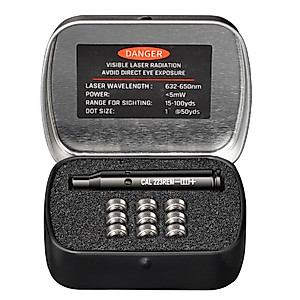 MidTen Bore Sight Laser 223 5.56mm/ 9mm/12 Gauge Laser Bore Sight with Extra Batteries