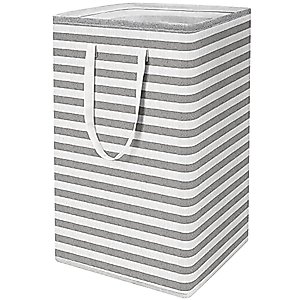 WISELIFE Laundry Hamper, 75L Large Collapsible Tall Laundry Basket with Handles, Water Resistant Freestanding Clothes Hamper, Storage Basket, Storage Bags for Clothes Toys, 24.4" (H),Grey